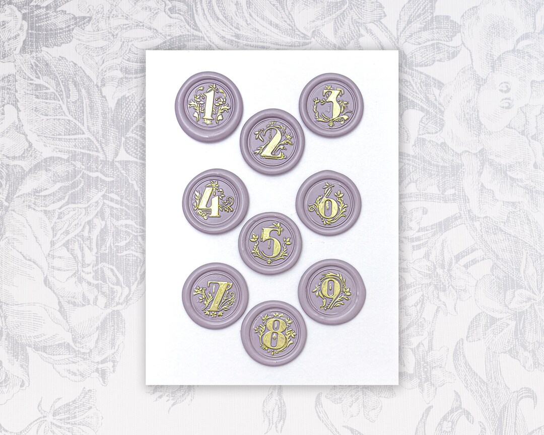 Gold Leaf Table Number Wax Seals Set Zero Through Nine - Etsy