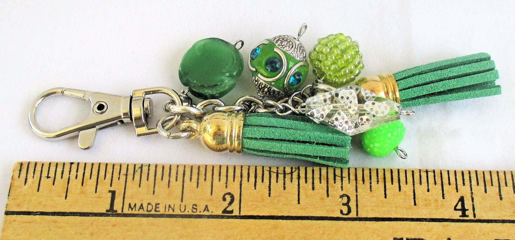 Green Bag Swag With Suede Tassel Dangles for Handbag Purse Decoration ...