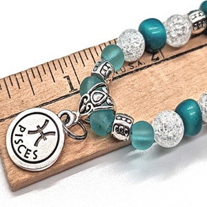 Pisces Fish Zodiac Necklace With Charm Pendant, Turquoise Quartz Faux ...
