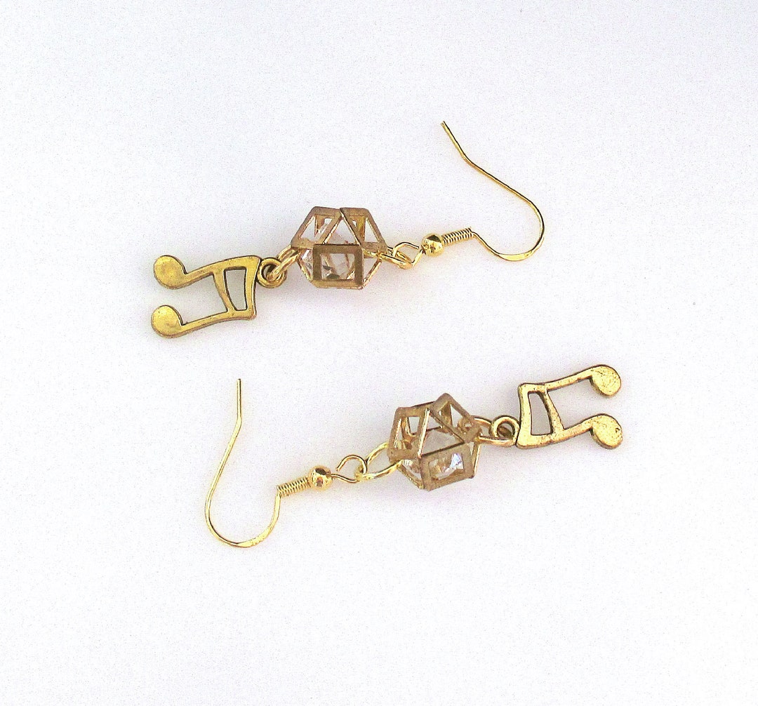 Gold Musical Note Earrings, Music Jewelry, Orchestra Band Musician ...