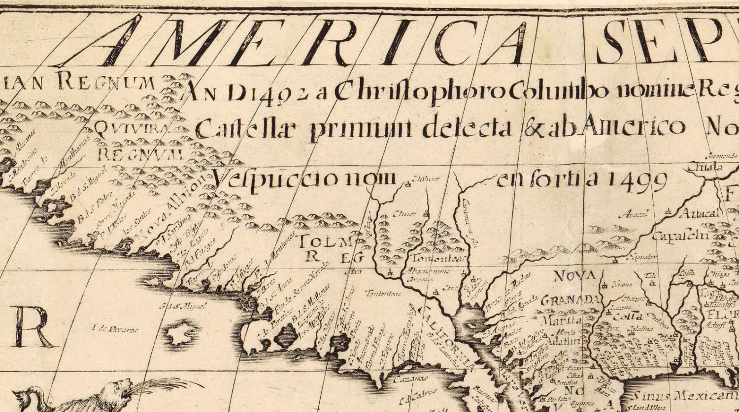 Map of America 1657 - Etsy