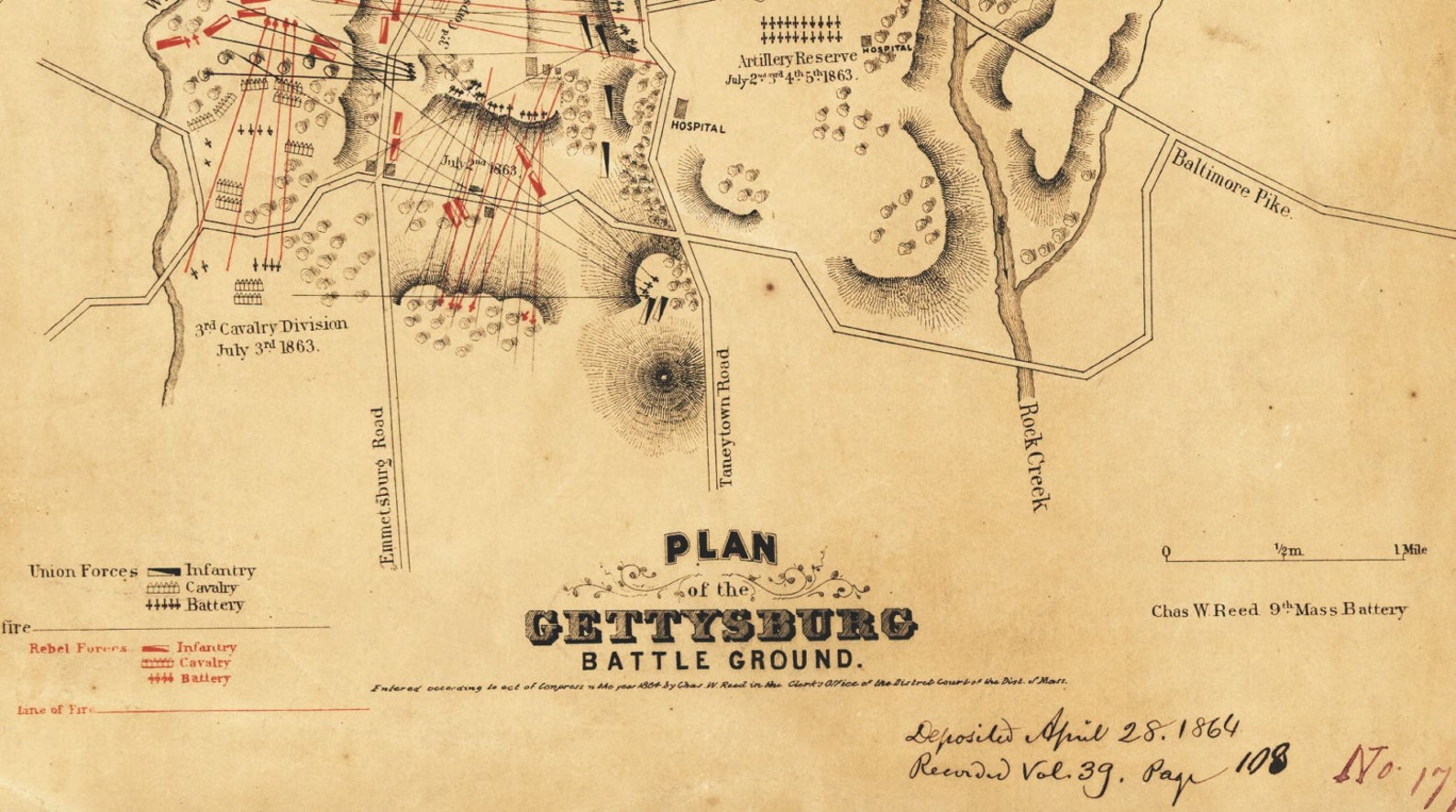 Antique Map Battle of Gettysburg 1863 Civil War | Etsy
