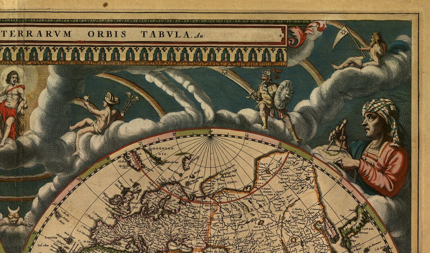 Antique World Map 1664 - Etsy