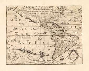 Map of the Americas From the 1500s 096 North America South America West ...
