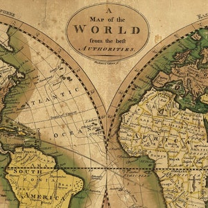 Antique World Map 1795 - Etsy