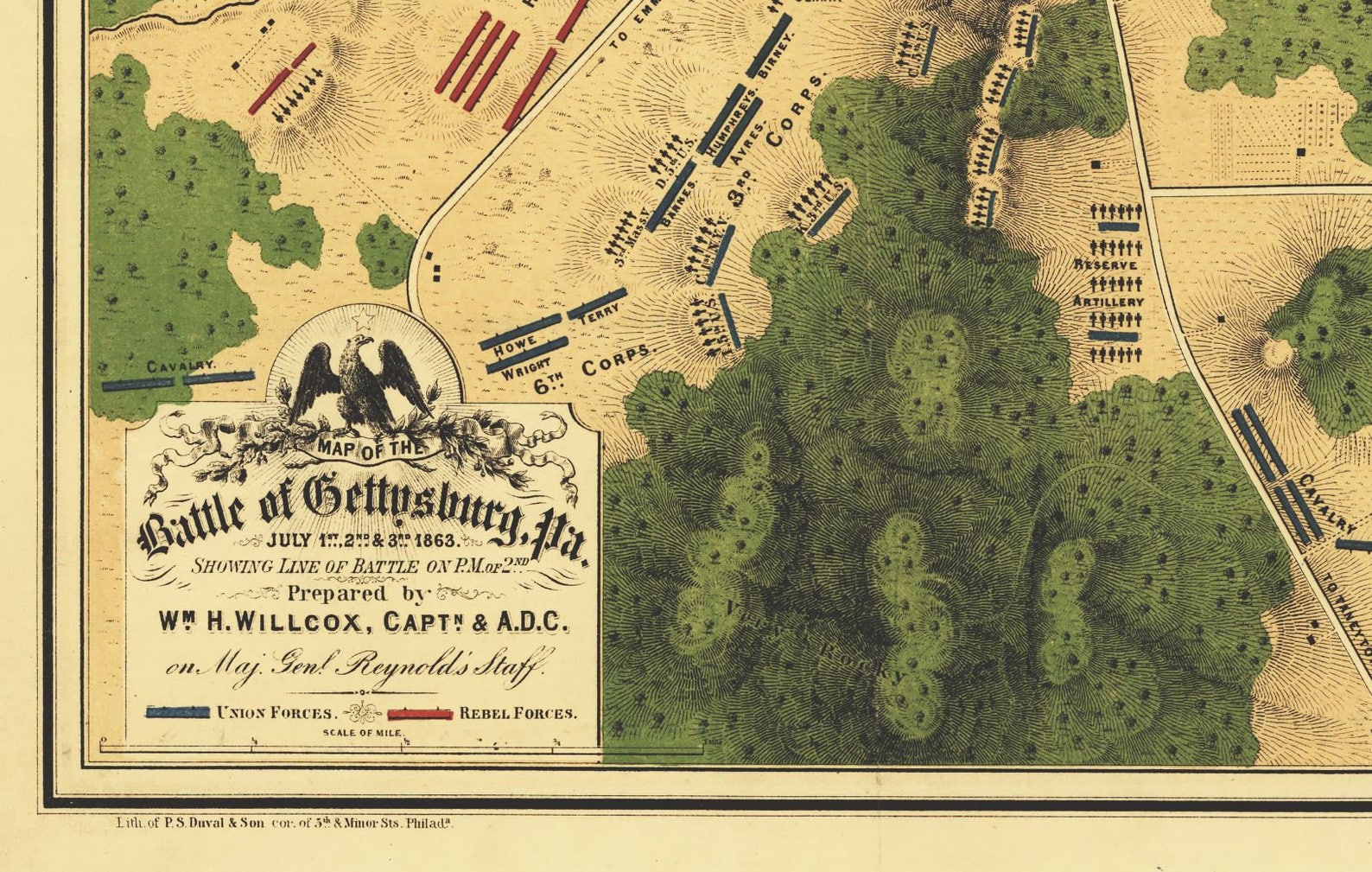 Antique Map Battle of Gettysburg 1863 Civil War - Etsy
