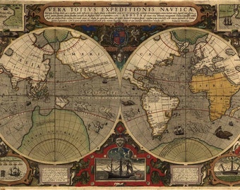 Antique World Map 1795 | Etsy