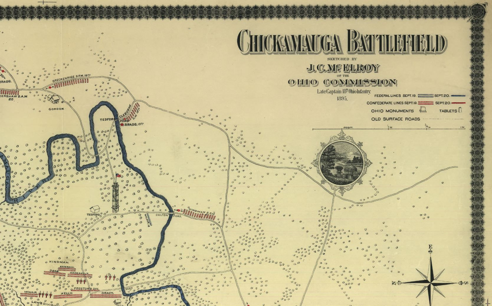 Chickamauga Battlefield 1863 (created 1895) - Etsy