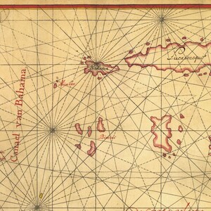 Antique Map of Cuba and the Bahamas 1650 - Etsy