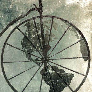 Worldshaker - Antique Bicycle World Map Print - Etsy