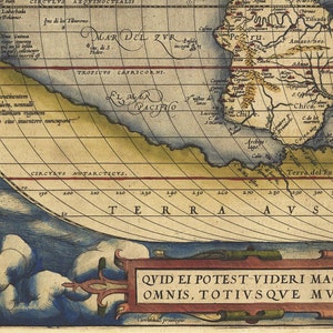 Antique World Map 1560 - Etsy