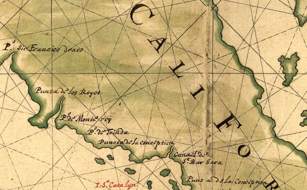 Antique Map of California 1650 as an Island - Etsy