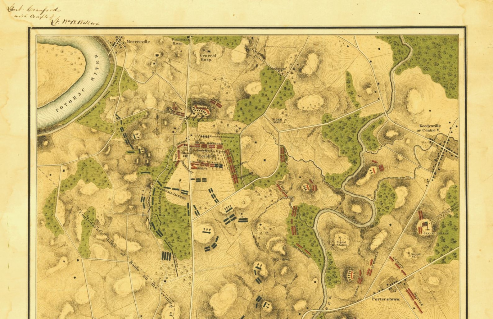 Antique Map Battle of Antietam 1862 Civil War - Etsy