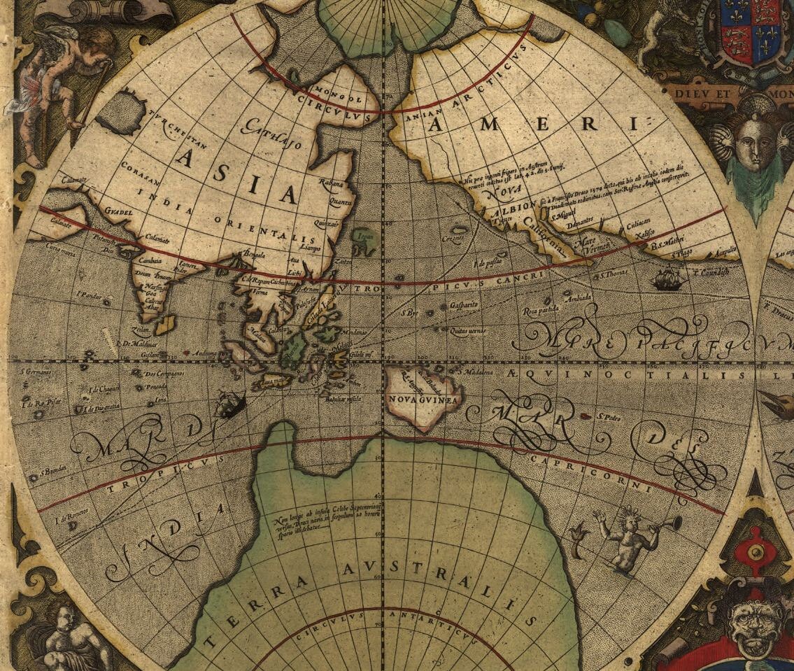 Antique World Map 1595 - Etsy