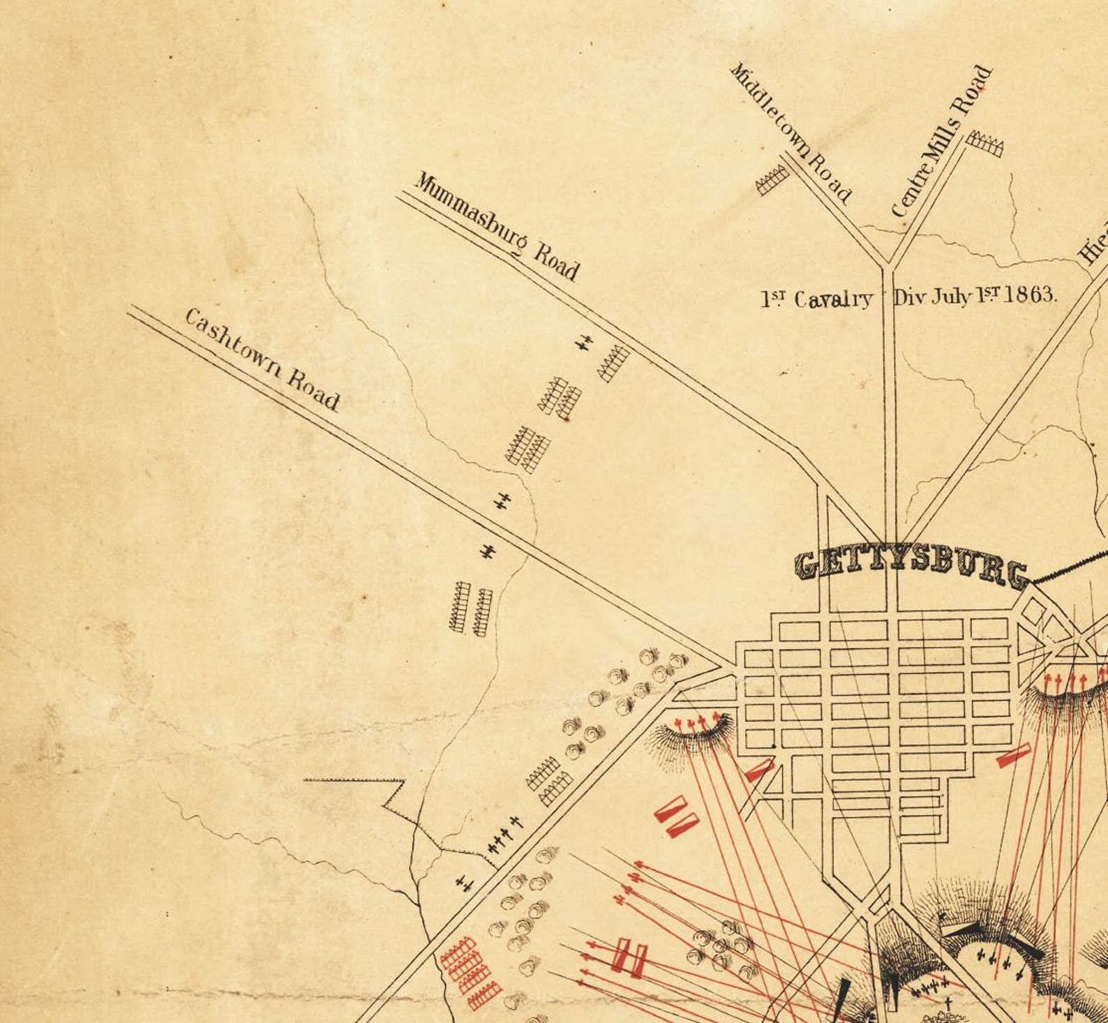 Antique Map Battle of Gettysburg 1863 Civil War - Etsy