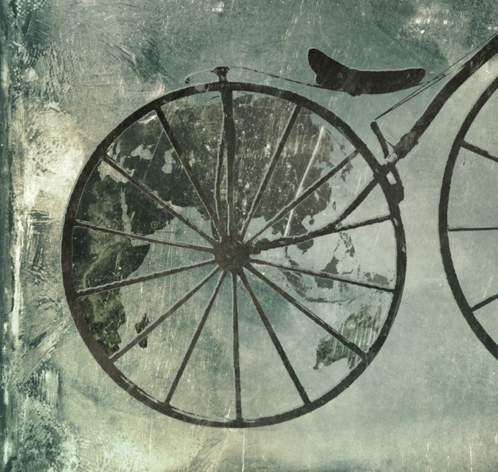 Worldshaker - Antique Bicycle World Map Print - Etsy
