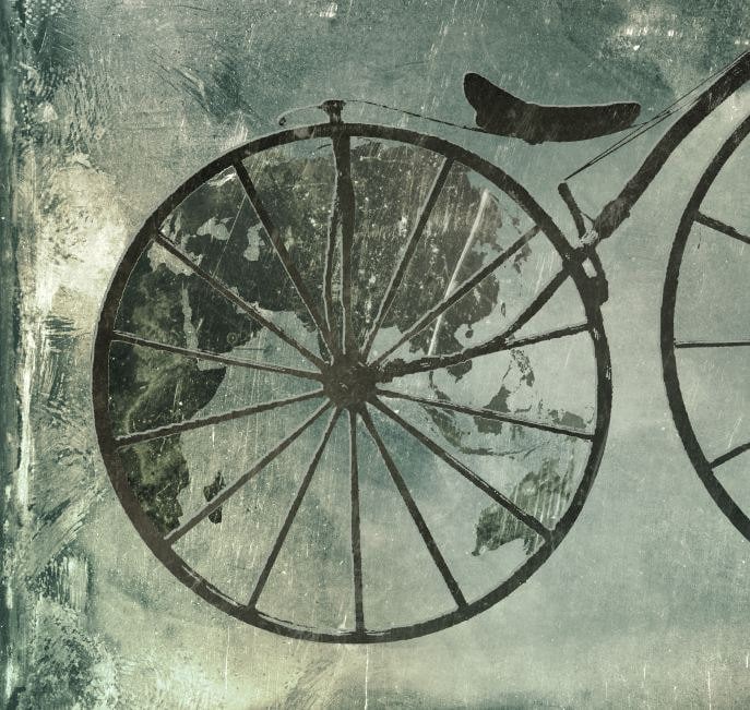 Worldshaker - Antique Bicycle World Map Print - Etsy
