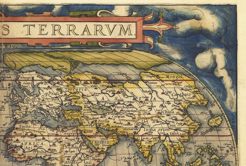 Antique World Map 1560 - Etsy