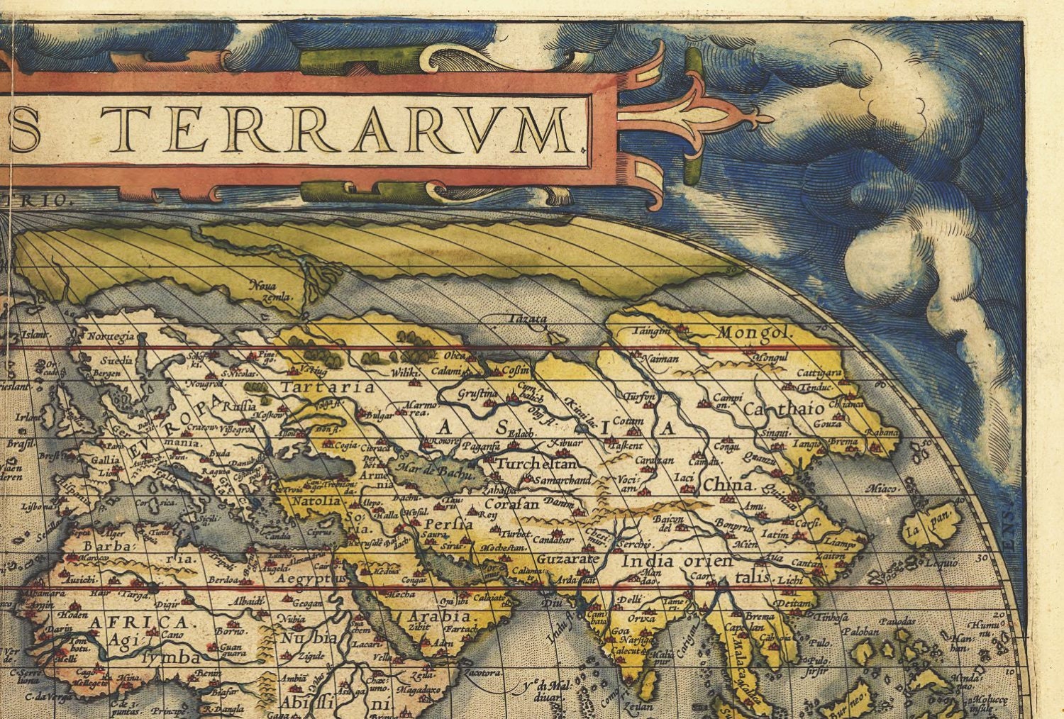 Mapa del mundo antiguo 1560 - Etsy España
