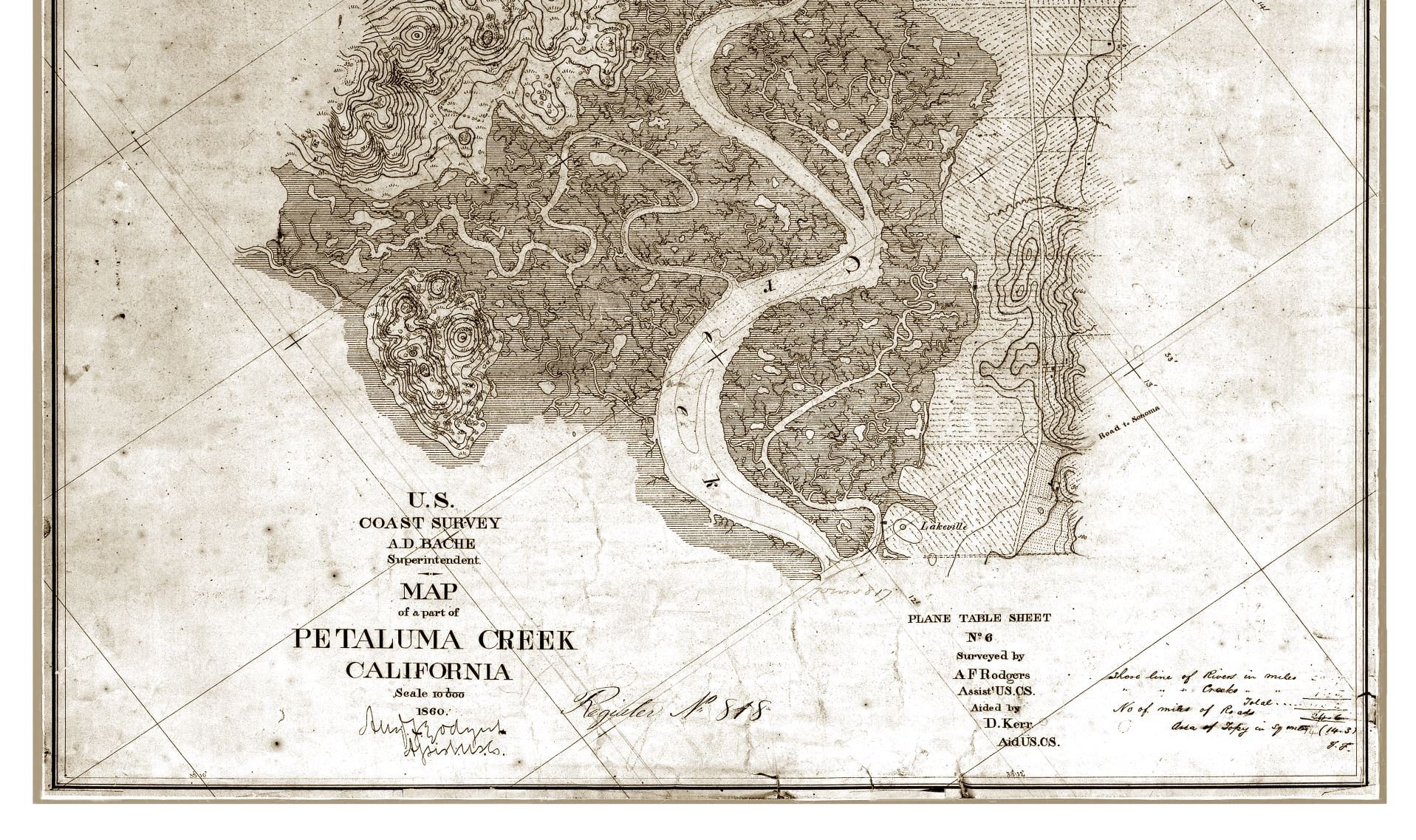 1860 Map of Petaluma Creek California - Etsy Australia