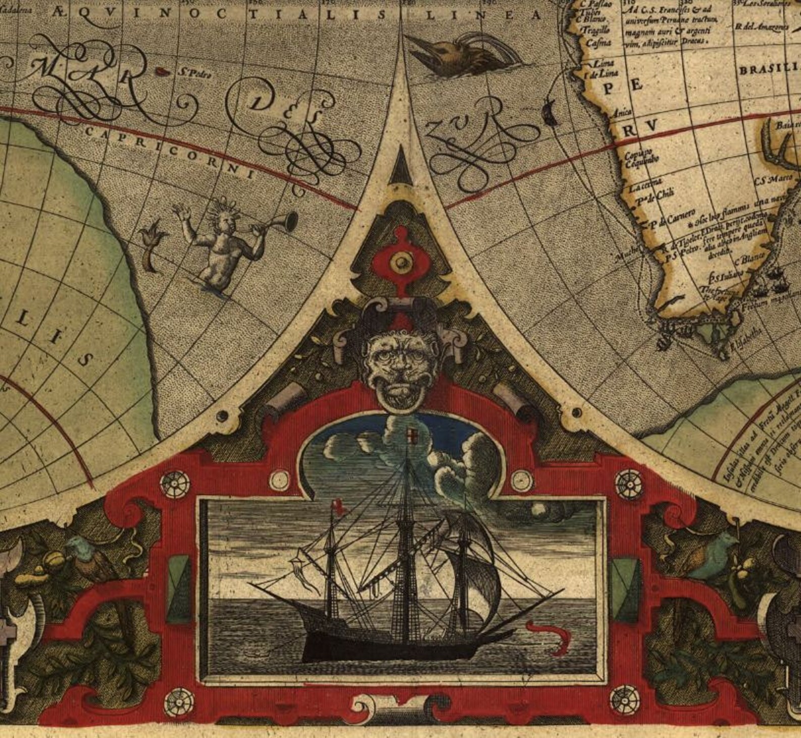 Antique World Map 1595 - Etsy