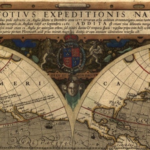 Antique World Map 1595 - Etsy