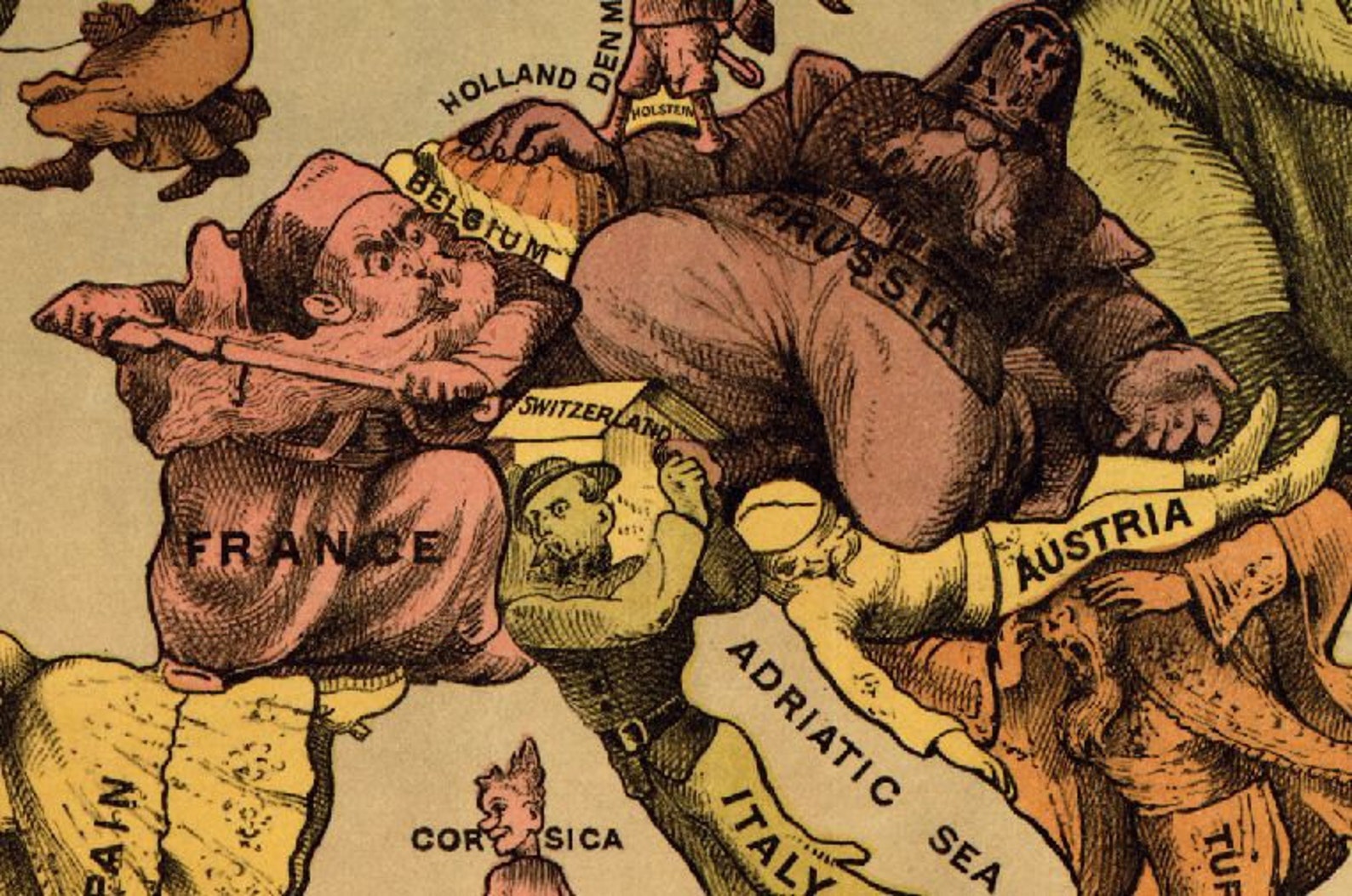 Latest War Map of Europe 1870 as Seen Through French Eyes - Etsy