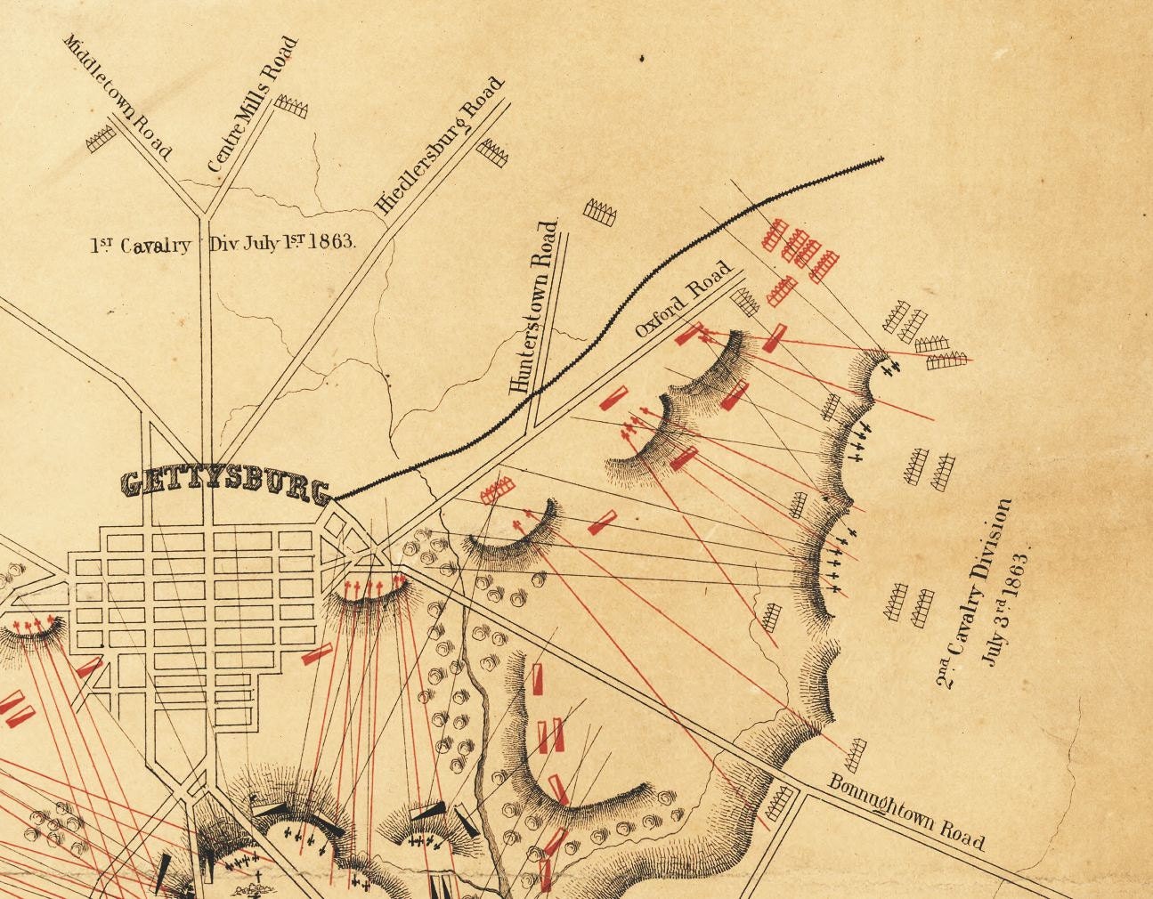 Antique Map Battle of Gettysburg 1863 Civil War - Etsy