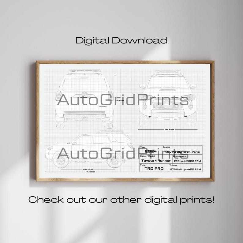 Toyota 4runner TRD PRO Poster Wall Art Cool Racing Home Decoration ...