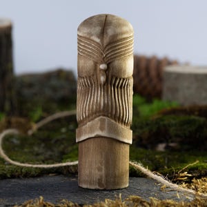 Brown Perun Figurine – 4.7" Wooden Slavic God of Storm and Justice ...