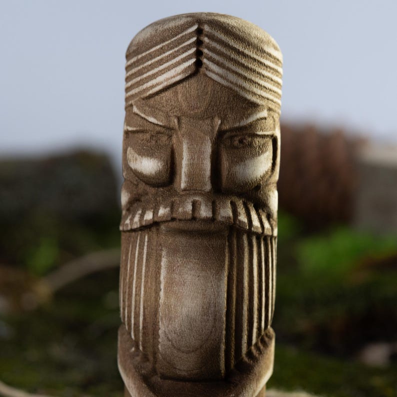 Brown Perun Figurine – 4.7" Wooden Slavic God of Storm and Justice ...