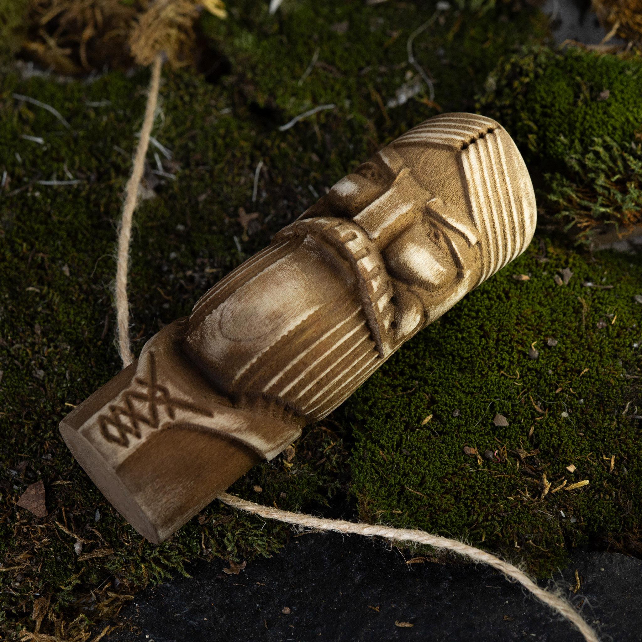 Brown Perun Figurine – 4.7" Wooden Slavic God of Storm and Justice ...