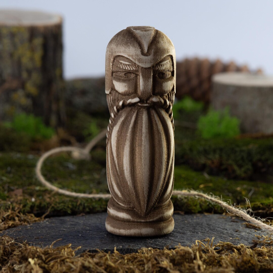 Svarozhich Figurine – 4.7" Brown Wooden Slavic Fire God Statue ...
