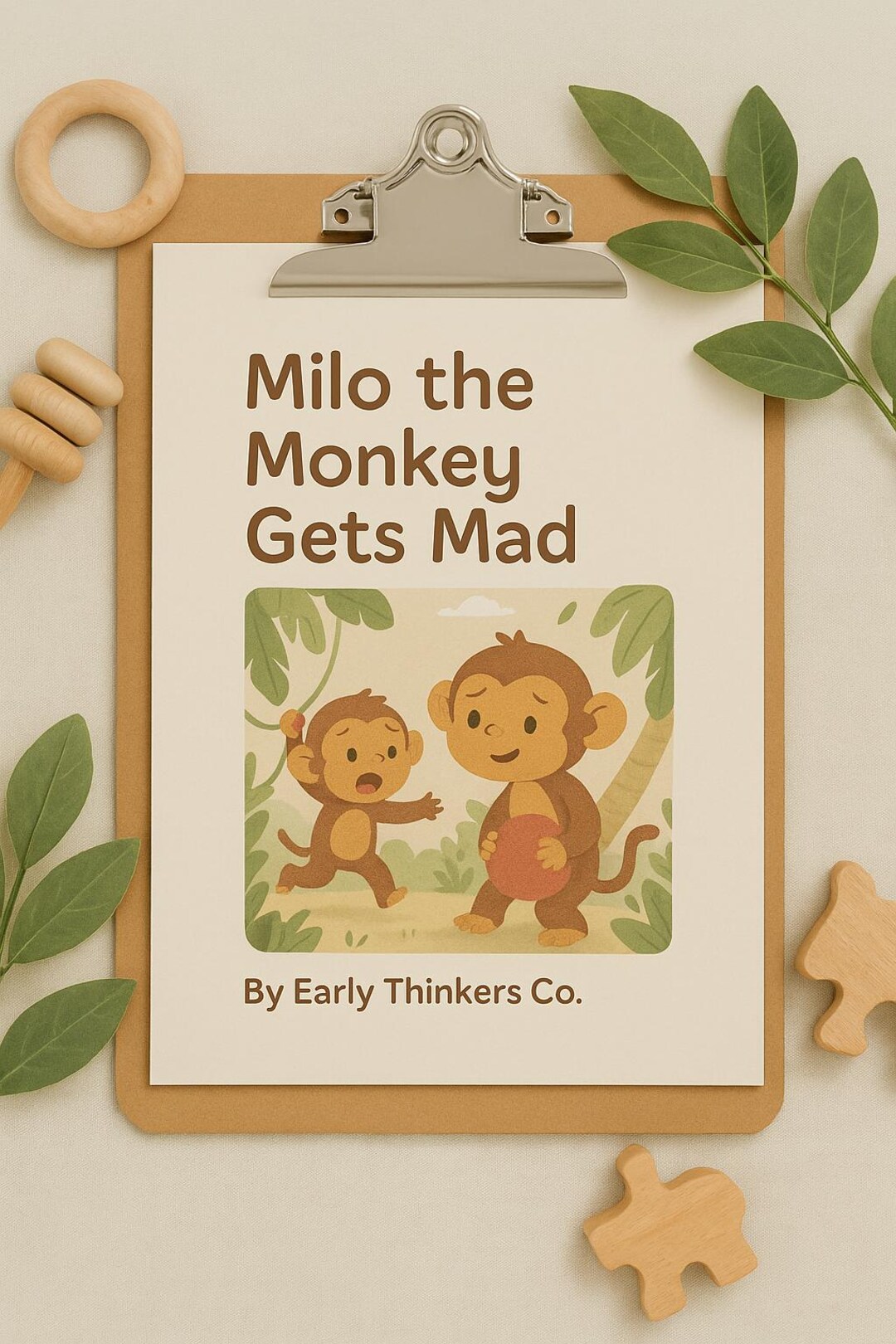 Milo the Monkey Gets Mad – Printable Storybook for Toddlers | SEL Calm ...