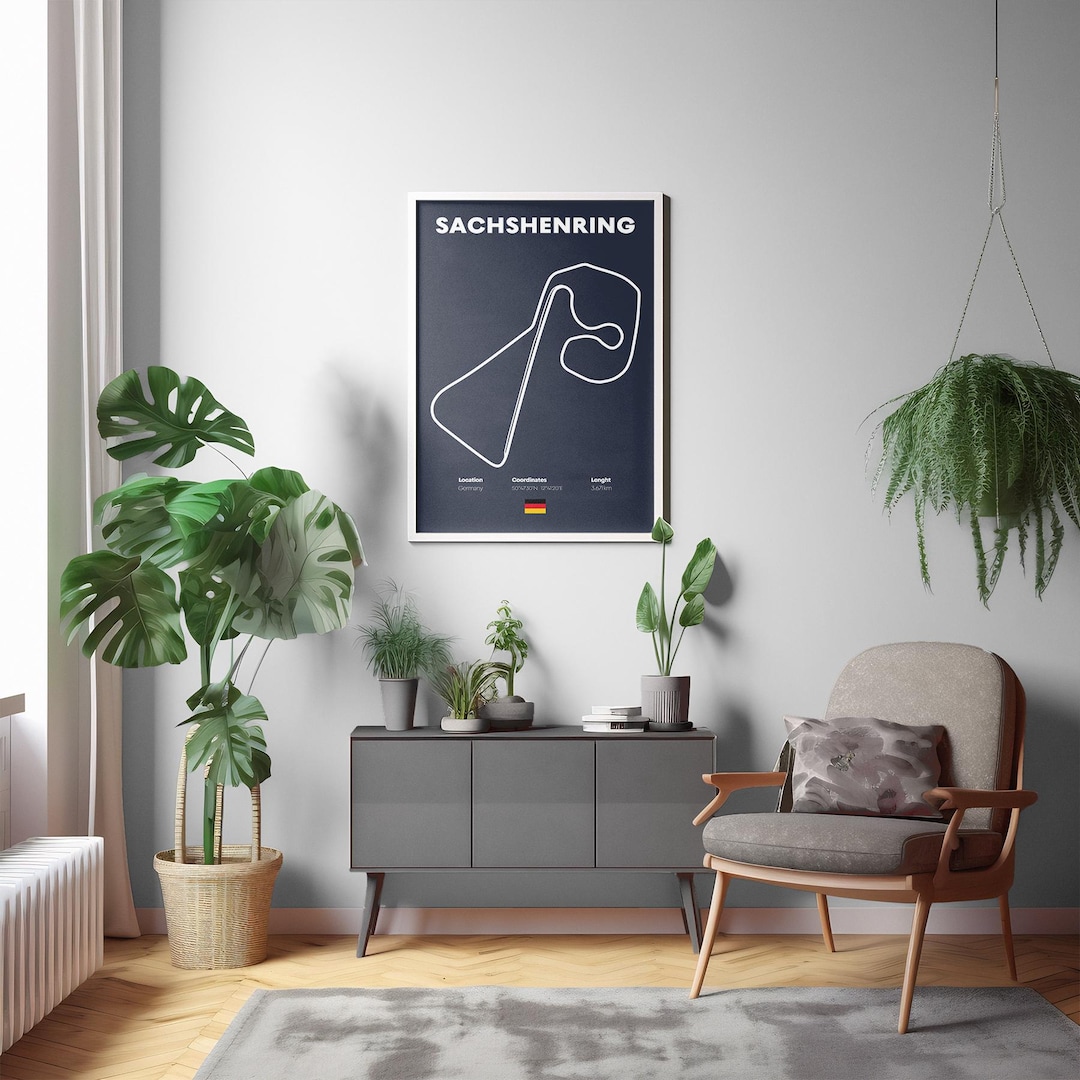Sachsenring Circuit Track Map Poster, Germany Racing Circuit Printable ...