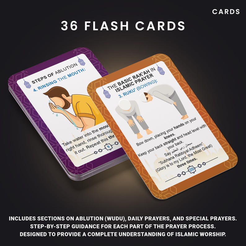 Muslim Prayer Flash Cards PDF – Islamic Learning Guide (digital ...