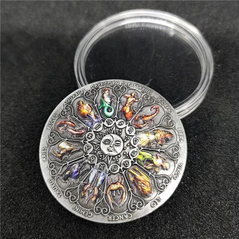 Twelve Constellations Commemorative Coins – Lucky Goddess Guardian ...