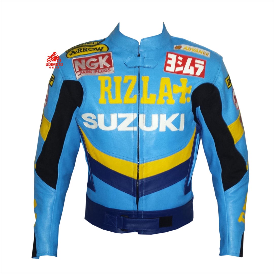 Vintage Rizla Suzuki Leather Racing Jacket - Motogp Biker Style ...