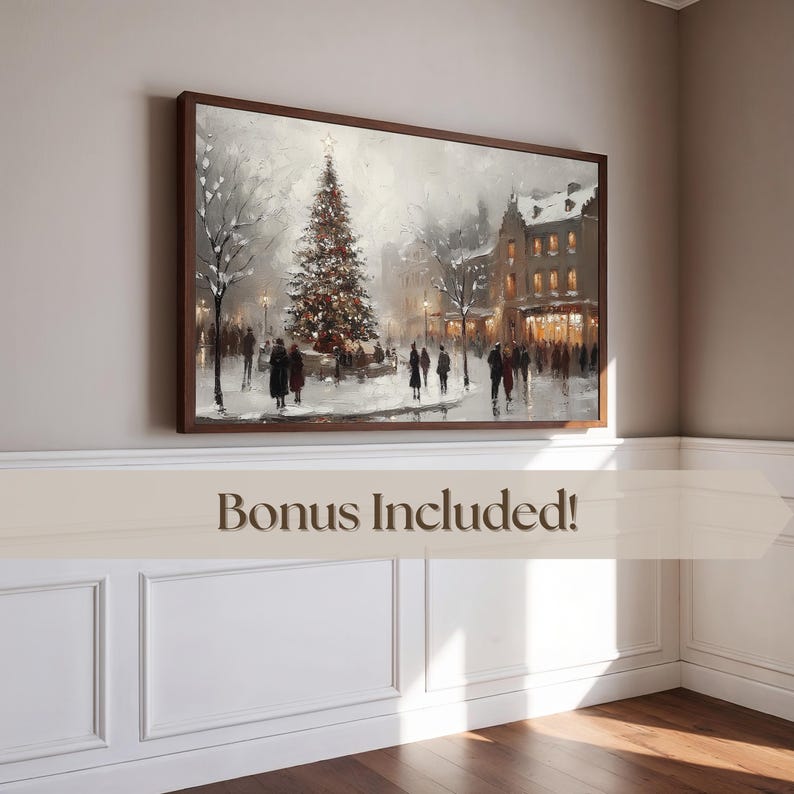 Santa Claus and Reindeer Frame Tv Art, Christmas FRAME TV Art, Vintage ...