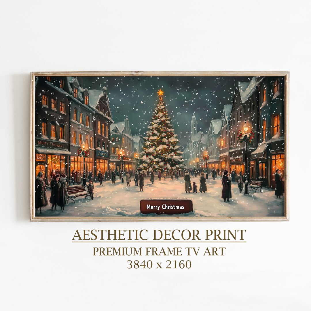 Christmas Village Frame TV Art, Christmas FRAME TV Art, Vintage Samsung ...