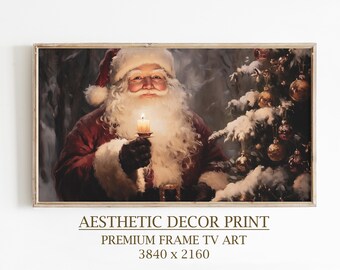 Santa Claus and Reindeer Frame Tv Art, Christmas FRAME TV Art, Vintage ...
