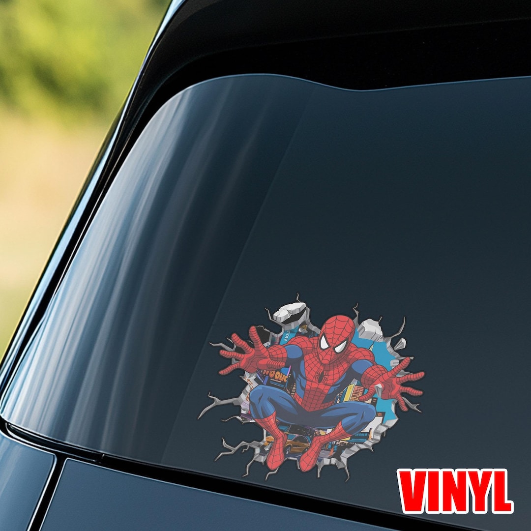 Spider Man Peeker Sticker – Funny Peeking Car Window Decal – Marvel ...