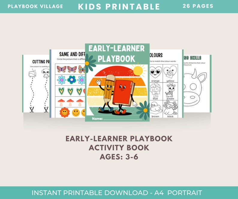 Early Learner Playbook | Printable Educational Workbook | Preschool ...