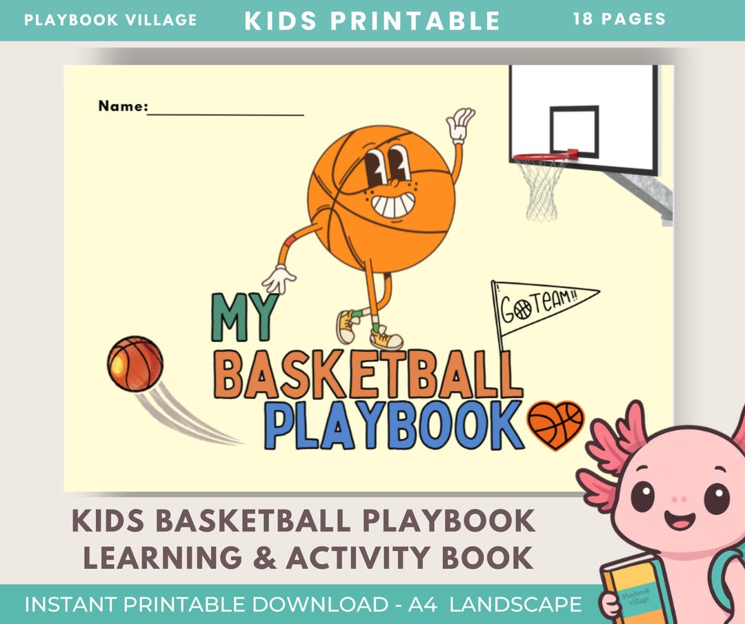 Kids Basketball Activity Book | Digital Sports Playbook for Kids | Ages ...