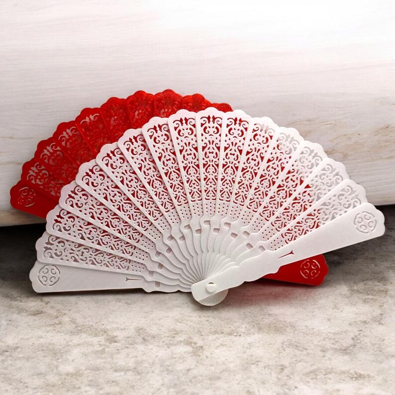 3D Printed Hand Fan – Elegant Folding Fan for Decor or Gifts | Red and ...