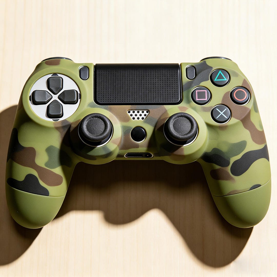 Tactical Olive Green Camouflage Silicone Protective Case for PS4 ...