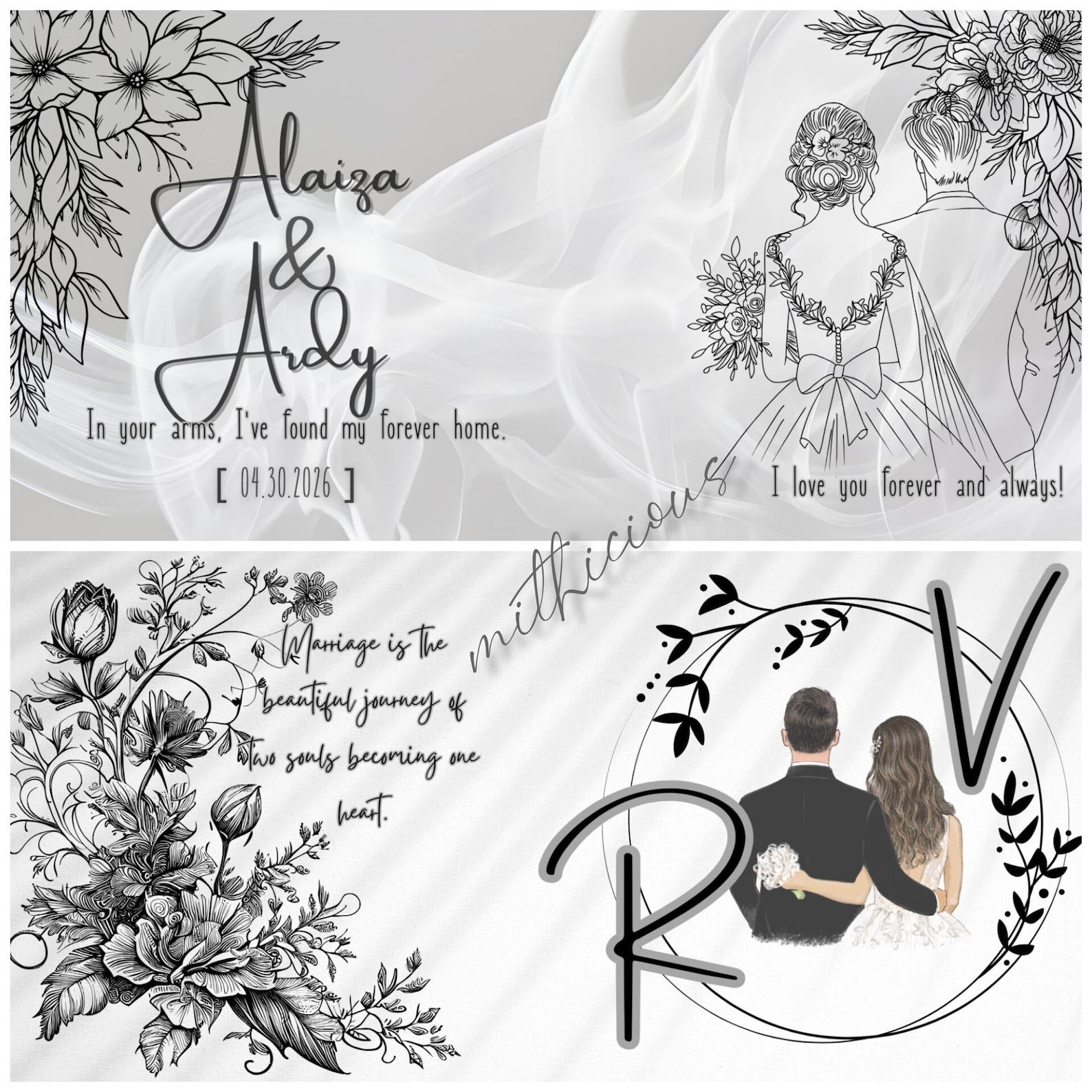 20+ Mug Wrap Wedding Template Layout Editable in Canva Customized ...