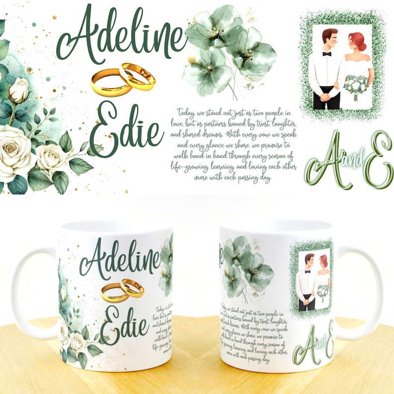 20+ Mug Wrap Wedding Template Layout Editable in Canva Customized ...