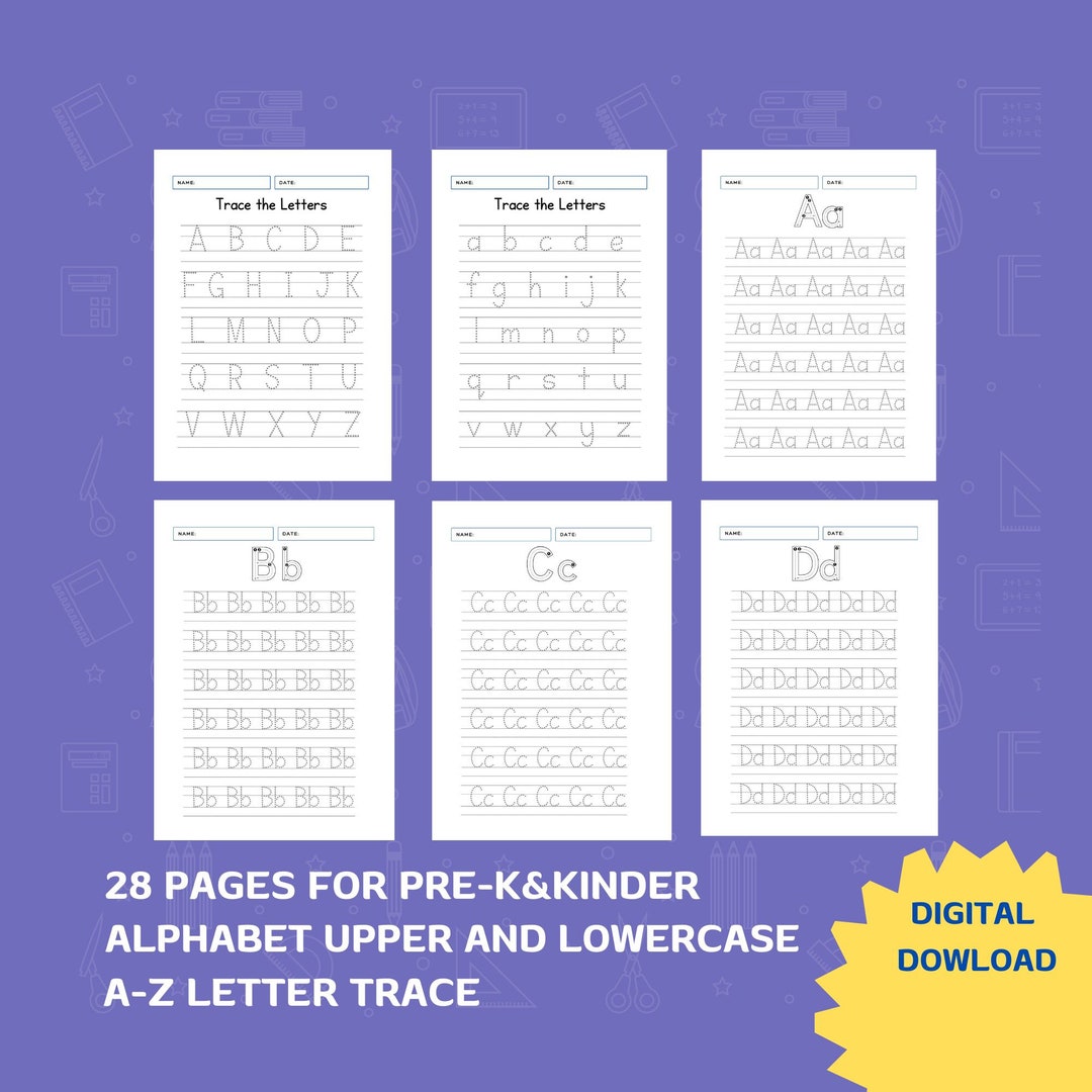 Alphabet Handwriting Practice,28 Printable Trace the Alphabet,writing ...