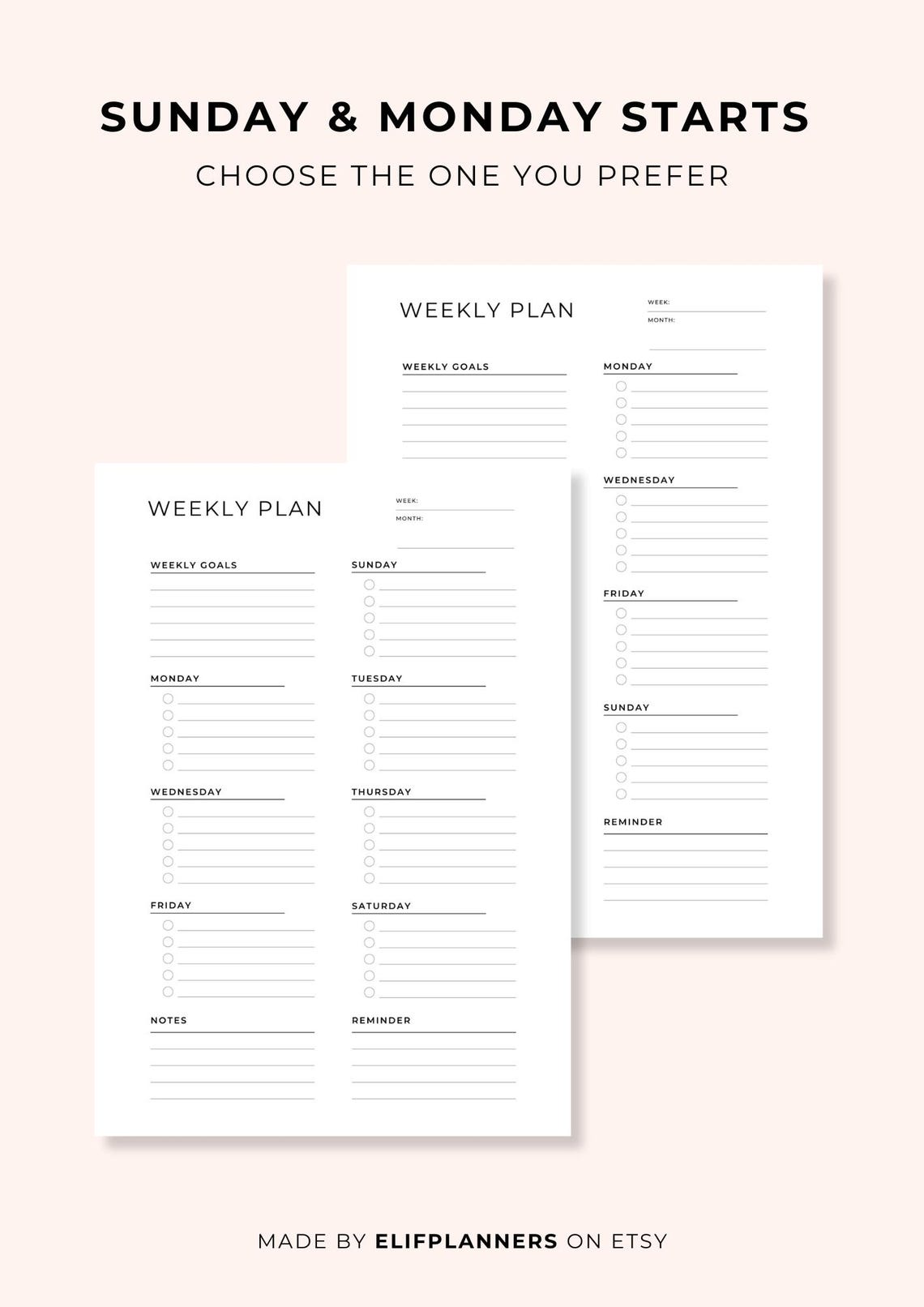 Weekly Mini Planner | Printable Weekly Planner Digital | Printable ...